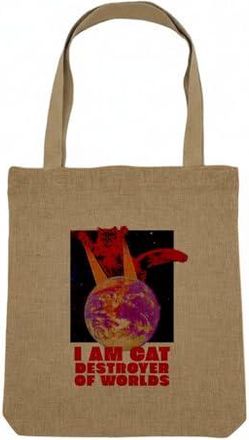 Fabulous Sac Shopping Tote Bag Aspect Lin - Chat Destroyer of Worlds Collage Vintage Illustration Art Humour Parodie Animal Surrealiste Meme - Sac de Courses T