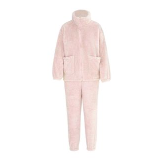 Miso Loungewear Set f&uuml;r Damen, Langfaseriges Vlies (Pink)
