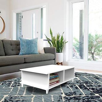 Homemania Couchtisch, Spanplatte 18 mm, Weiß, 80 x 50 x 35 cm