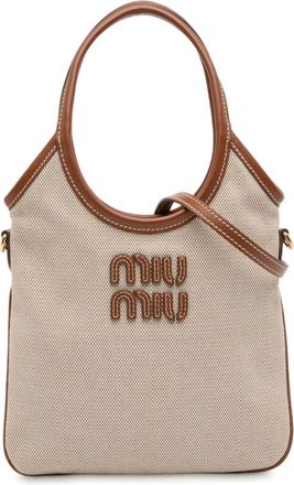 Miu Miu Hobo Bags - Canvas Ivy Satchel - Gr. unisize - in Braun - f&uuml;r Damen
