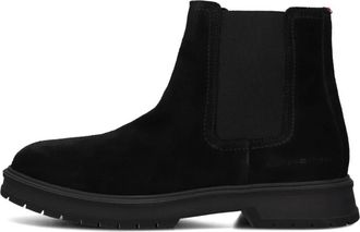 Tommy Hilfiger Zip Chelsea Boots Elegantes Schwarz Wildleder - - Shoes - Herren - Schwarzk - 41 EU
