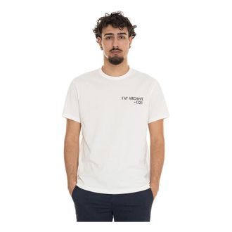 Fay Baumwoll Logo T-shirt - - Tops - Herren - Wei&szlig; - 2XL