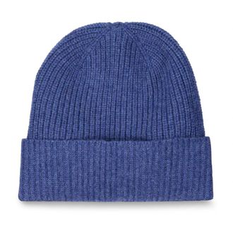 Zanieri Kaschmir Beanie mit Umschlag - - Accessories - Herren - Blau - ONE SIZE