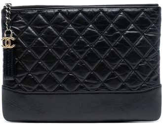 Chanel Clutches - Medium Aged Calfskin Gabrielle O Case Clutch - Gr. unisize - in Schwarz - f&uuml;r Damen