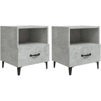 vidaXL Nachttische 2 Stk. Betongrau Holzwerkstoff Vidaxl