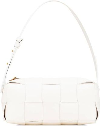 Bottega Veneta Sac bandouli&egrave;re tress&eacute; Pre-owned - Femme - Pre-owned - Blanc - Taille: ONE Size