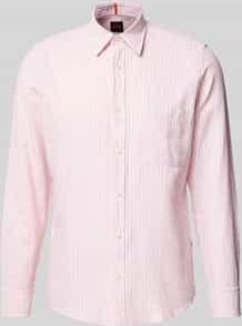 Boss Orange by Hugo Boss Regular Fit Freizeithemd aus Baumwoll-Leinen-Mix Modell Relegant