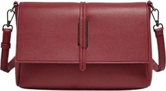 Generic Sac à bandoulière en cuir synthétique pour femme Automne Hiver Sac à bandoulière décontracté pour le bureau, Rouge, Taille unique