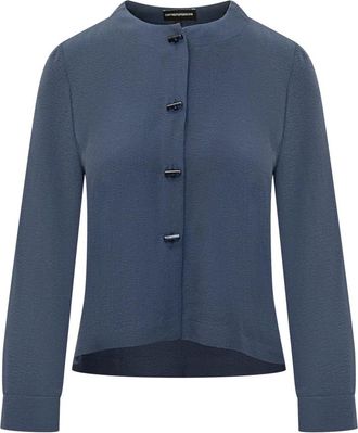 Emporio Armani Femme, Pulls, Bleu, Taille: 44 FR Blouse &agrave; col rond