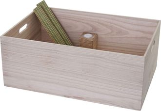 Mendler Holzbox HWC-C20, Dekokiste Aufbewahrung Holzkiste, Shabby-Look Vintage - 60x40x24cm, naturbraun