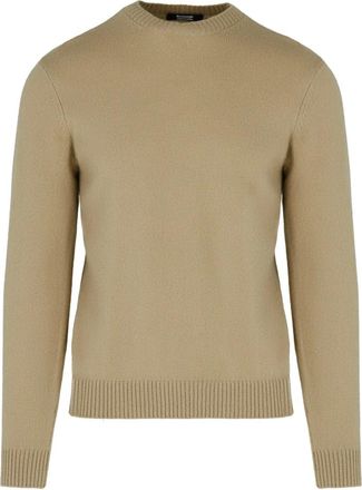 Bomboogie Homme, Pulls, Beige, Taille: M Pull ras du cou en laine m&eacute;rinos