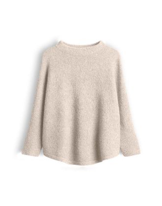 someday Strickpullover Tiolana im Cape Stil Oversized-Silhouette mit 3/4-&Auml;rmeln und Boucl&eacute;-Struktur