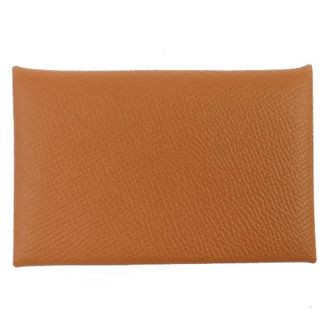 Herm&egrave;s Pre-owned Calvi Epsom Leder Kartenetui - - Pre-owned - Damen - Braun - ONE SIZE