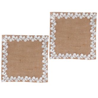 SOLUSTRE 2 St&uuml;ck Tischset mit Spitzenrand K&uuml;chenmatte im Amerikanischen Stil Beige rutschfest Hitzebest&auml;ndig Lebensmittelunterlage f&uuml;r Restaurant und Hochzeit