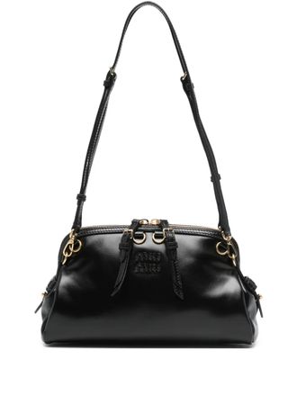 Miu Miu sac port&eacute; &eacute;paule &agrave; logo emboss&eacute; - Noir