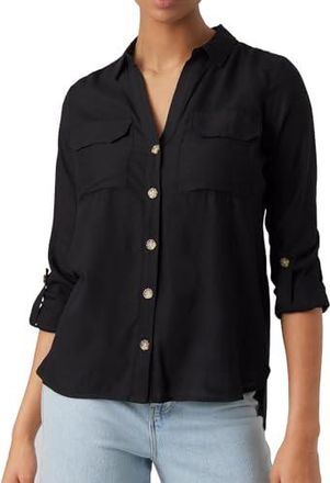 Vero Moda a/s VMBUMPY L/S New Noos Chemisier pour Femme Noir Taille L