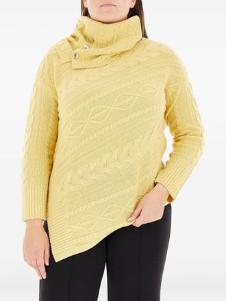 Elena Miro pull en maille torsadée à col montant - Jaune