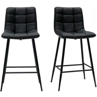 Miliboo Miliboo - Tabourets de bar design noirs H65 cm (lot de 2) maxwell