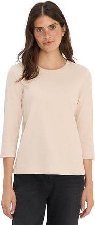 Cecil Damen 3227462 Shirt mit Rippstruktur, Oat Milk beige, X-Small