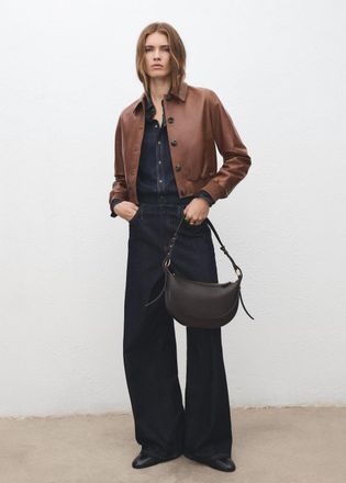 Mango Sac port&eacute; &eacute;paule ovale chocolat - Femme - Taille unique - MANGO