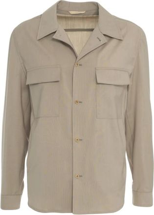 BRIGLIA 1949 Homme, Vestes, Beige, Taille: XL Overshirt en Laine Beige John