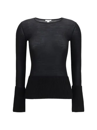 Alaia Merino Wool Crewneck Sweater - Black