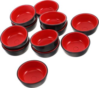 Cabilock 12 Stück Teiliges Miniatur Schüssel aus Dickem Kunststoff Kleine Schwarze und Rote Schalen für Puppenhaus Deko Bruchsicher Vielseitig für Modellküchen