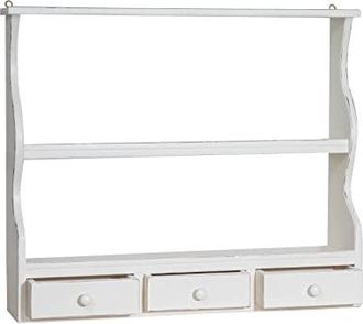 Biscottini International Wandregal aus Holz 79,5 x 18 x 68,5 cm | Küchenregal für die Wand, natürliches Finish | Wandregal Made in Italy