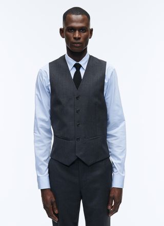 Fursac Gilet en toile de laine Prince de Galles - Taille 44 - Homme