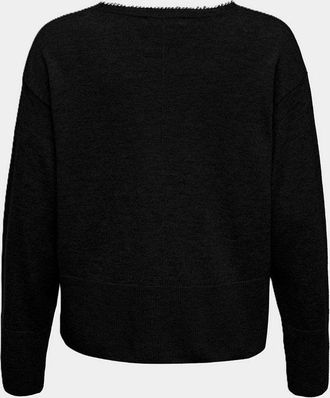 Six-O-Seven Strickjacke Six-o-Seven Strickjacke mit Fransen - BLACK