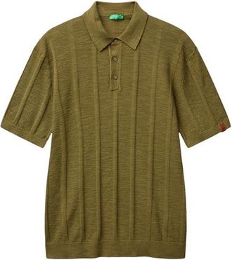 Benetton Maglia Polo M/M 115gk301g, Vert, Medium Homme