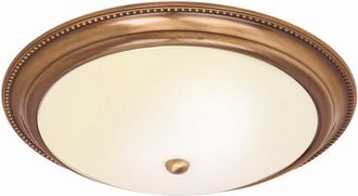 Endon Lighting Atlas - Plafonnier à 2 Lumières Laiton Antique, Verre Acide, E27