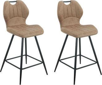 M&S Collection Lot de 2 chaises de bar 47x50x95 cm en tissu camel - LORYX