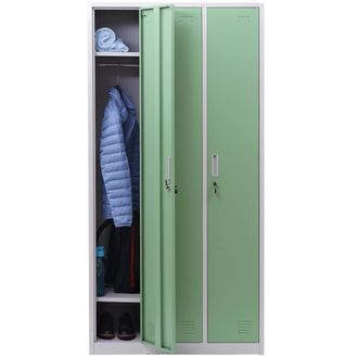 Mendler Schlie&szlig;fach Boston T829, Spind Wertfachschrank Schlie&szlig;fachschrank, Metall 3 F&auml;cher - gr&uuml;n