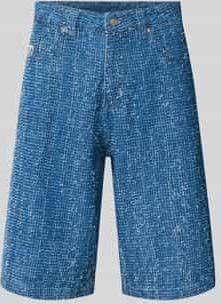 Karl Kani Jeansshorts mit Strukturmuster und Eingrifftaschen
