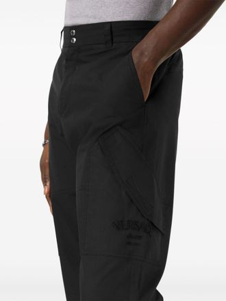 Versace Embroidered Logo Trousers - Black