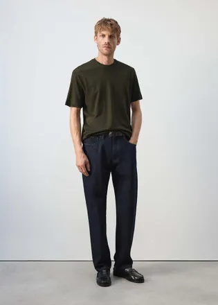 Mango T-shirt regular fit 200 g/m&sup2; vert fonc&eacute; - Homme - XXL - MANGO MAN