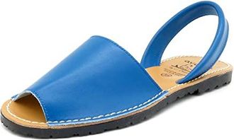 Avarcashop Made in Spain - Sandales en Cuir v&eacute;ritable pour Femme - Belles Chaussures d&eacute;t&eacute;, Confortables et Pratiques Chaussures de Plage 201 Bleu eu36