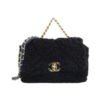 Chanel Sac &agrave; bandouli&egrave;re Pre-owned 19 en peau de mouton retourn&eacute;e - Femme - Pre-owned - Noir - Taille: ONE Size