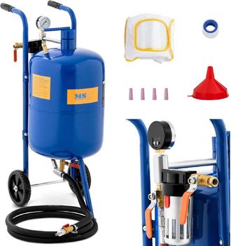 MSW Bike Accessories Druckluft Sandstrahlger&auml;t mobil Sandstrahler Sandstrahlanlage 40 l 8,6 bar