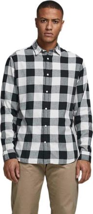 Jack & Jones JACK&JONES Hemd Slim Fit Business Shirt Weiches Langarm Twill Oberteil aus Baumwolle JJEGINGHAM