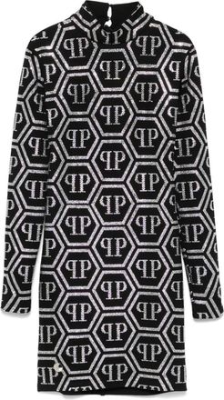 Philipp Plein Minikleid mit Monogramm - Schwarz