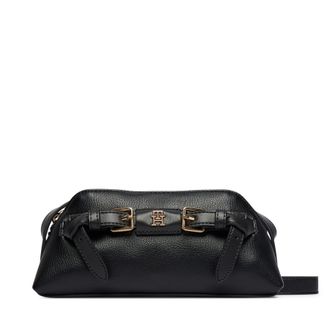 Tommy Hilfiger Handtasche Tommy Hilfiger Th Buckle Micro Crossover AW0AW19511 Schwarz