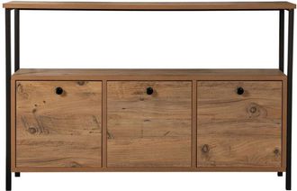 Hanah Home Console en bois Solace - 120 x 29 x 77 cm - Pin atlantique Noir