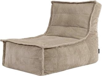Icon Brand Dolce Sitzsack-Liege für Erwachsene, Hellbraun, Flauschiger Cordstoff, Riesen Sitzsack Cord mit Füllung, Bean Bag Chair, Bequemer Sessel Wohnzimmer, L