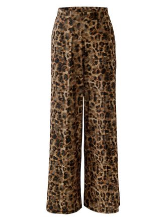 Oui Wide Fit-Jersey-Hose oui braun