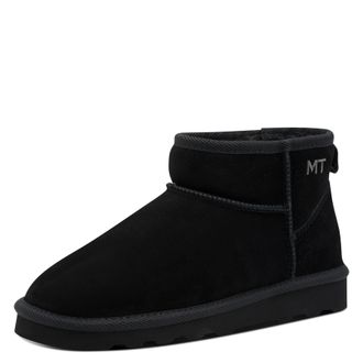 Marco Tozzi Damen Stiefeletten aus Leder Bequem, Schwarz (Black), 40 EU