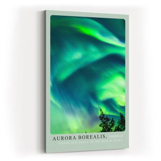 Paul Sinus Art Paul Sinus Kunstdruck 40x60cm Aurora Borealis &uuml;ber Norwegen - Farben der Nacht am Himmel eingefangen