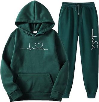 Generic Costume de Jogging pour Femme, Sweat à Capuche, Pantalon de survêtement, Haut à Manches Longues, Pantalon Grande Taille avec Poches, Ensemble 2 pièces