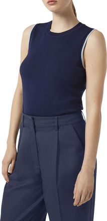 Scotch & Soda Damen Crew Neck Relaxed Knitted Tank Sweater Vest, Navy, L EU